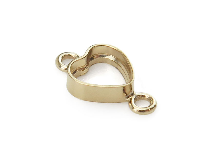 Gold Filled Heart Bezel Connector 4mm