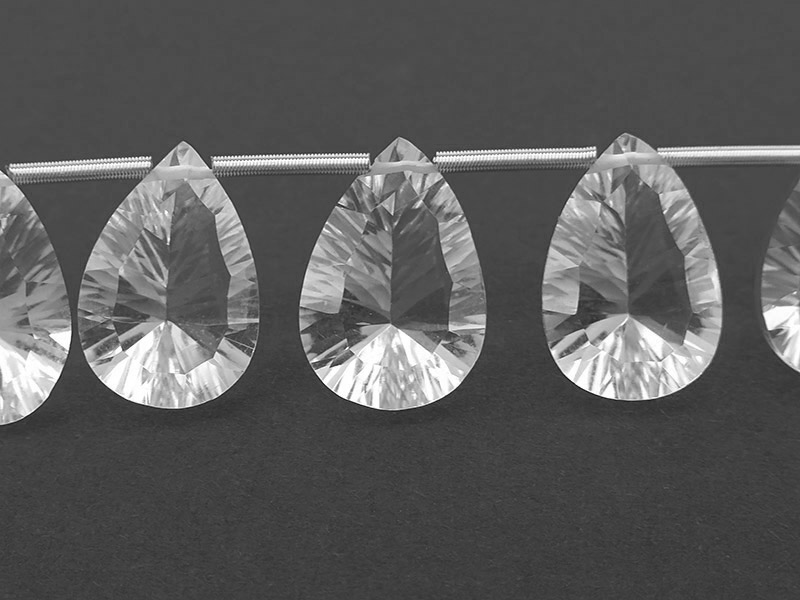 AAA Crystal Quartz Faceted Concave Pear Cut Briolette ~ SINGLE ...