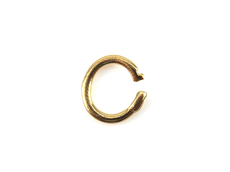 Gold Plated Silver Round Locking Ring 6mm