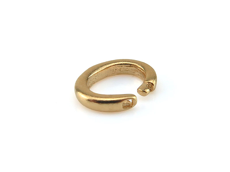 Gold Plated Silver Oval Locking Ring 6mm x 4mm