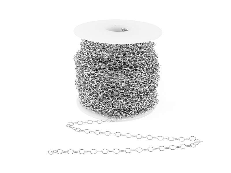 Sterling Silver Cable Chain 6.5mm x 4.5mm ~ by the Foot