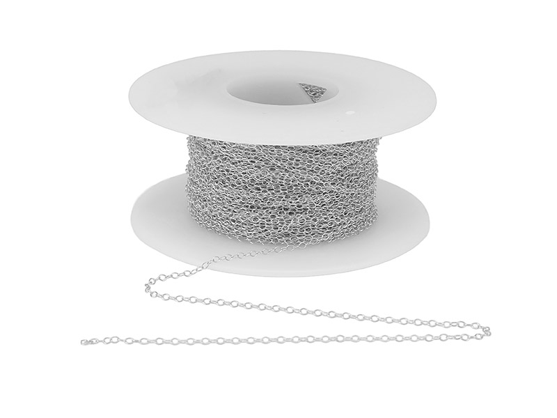Sterling Silver Cable Chain 2mm x 1.4mm ~ by the Foot