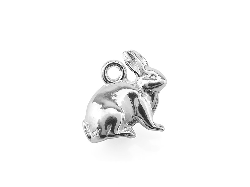 Sterling Silver Rabbit Charm 12mm