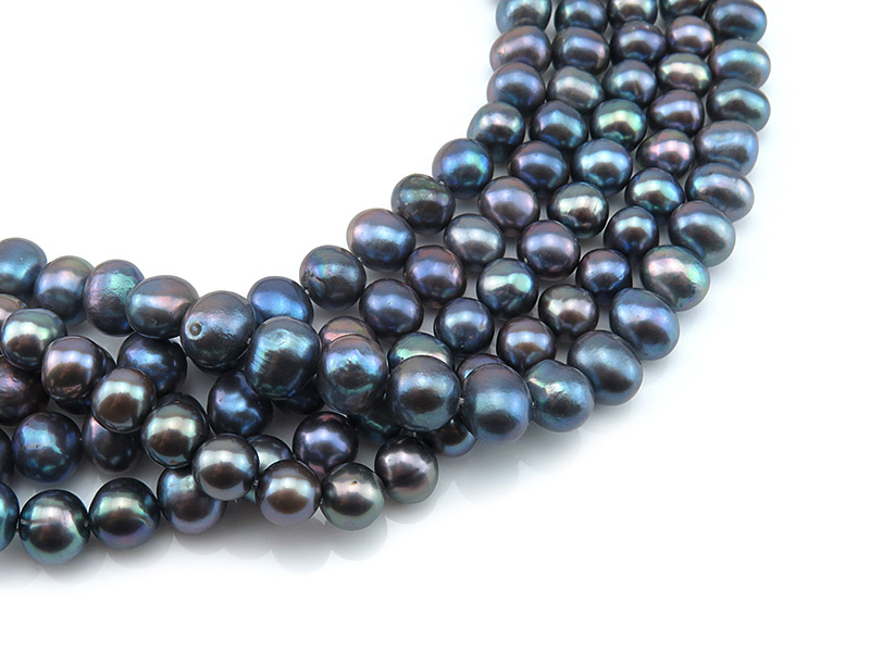 Freshwater Pearl Peacock Potato Beads 8-9.5mm ~ 16" Strand