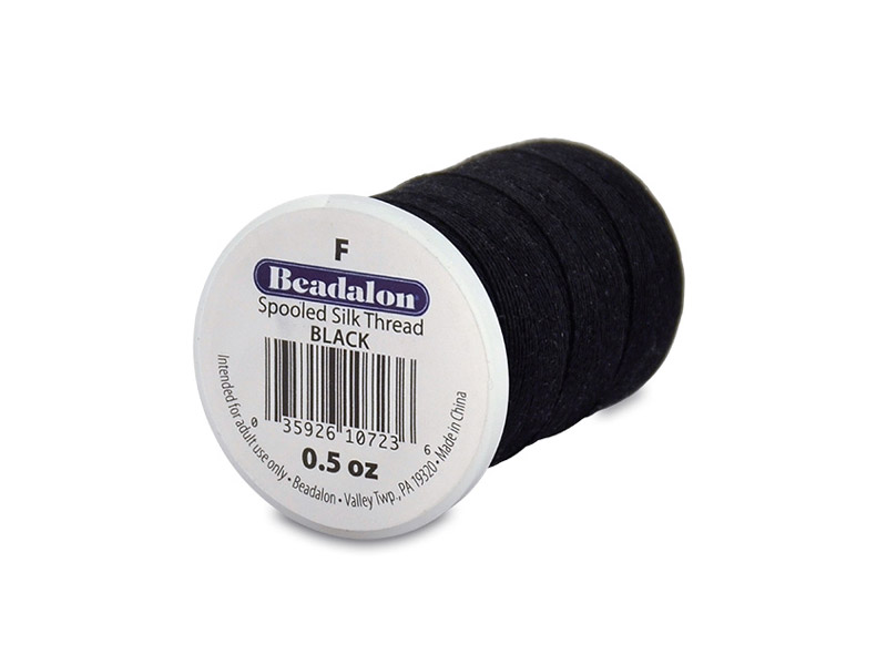 Beadalon Silk Beading Thread 0.014" (0.35mm) ~ Black ~ 127 metres