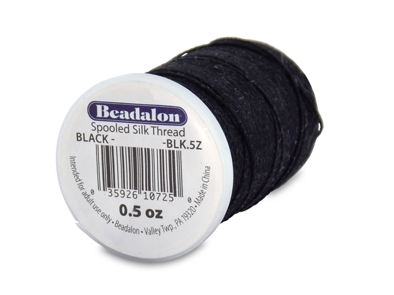 Beadalon Silk Beading Thread 0.017" (0.42mm) ~ Black ~ 84 metres