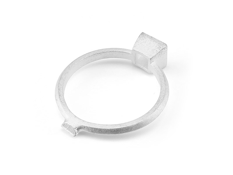 Sterling Silver Square Bezel Ring 5mm ~ Size Q