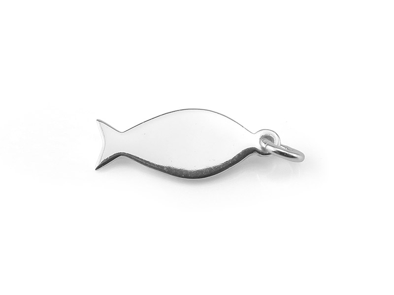 Sterling Silver Fish Pendant 16.5mm