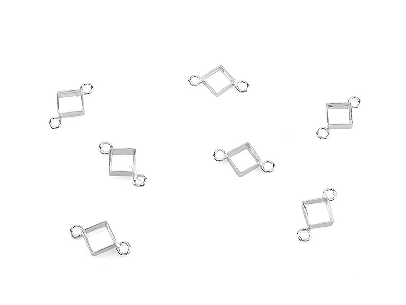 Sterling Silver Square Bezel Connector 3mm