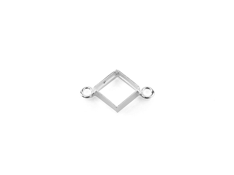 Sterling Silver Square Bezel Connector 4mm