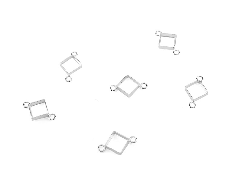 Sterling Silver Square Bezel Connector 4mm