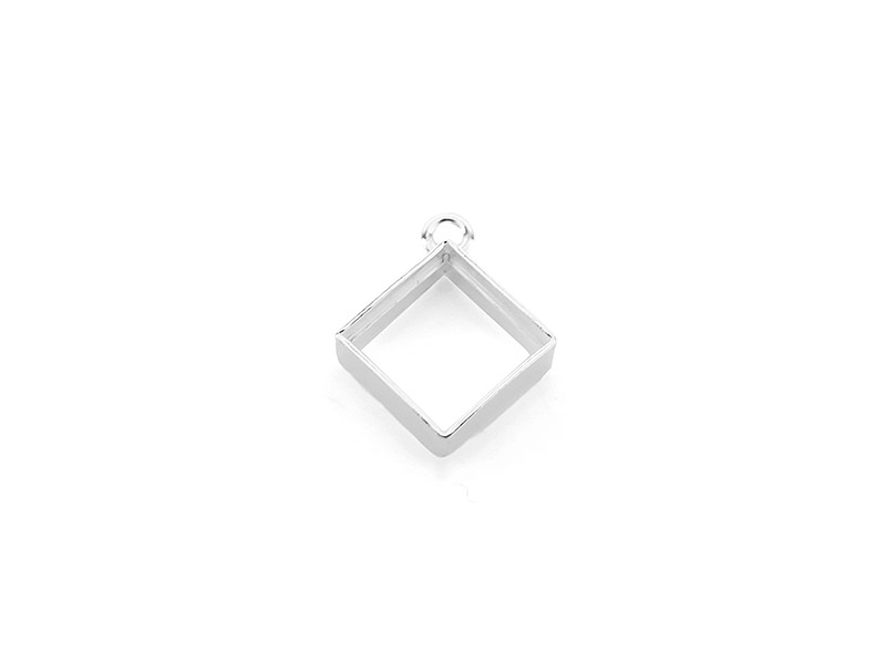Sterling Silver Square Bezel Charm 5mm