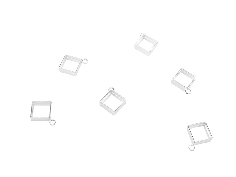 Sterling Silver Square Bezel Charm 5mm