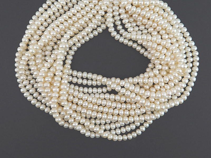 Freshwater Pearl Ivory Button Beads 6.75-7mm ~ 15.5" Strand