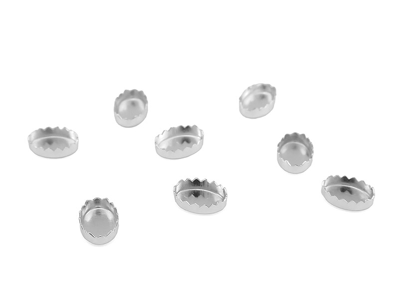 Fine Silver Serrated Oval Bezel Cup Setting 6mm x 4mm