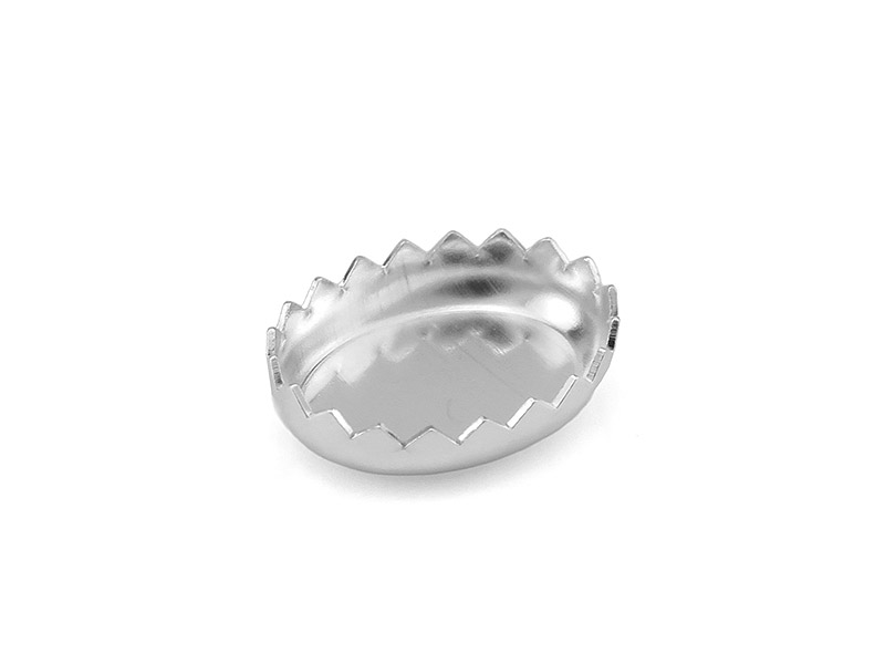 Fine Silver Serrated Oval Bezel Cup Setting 8mm x 6mm