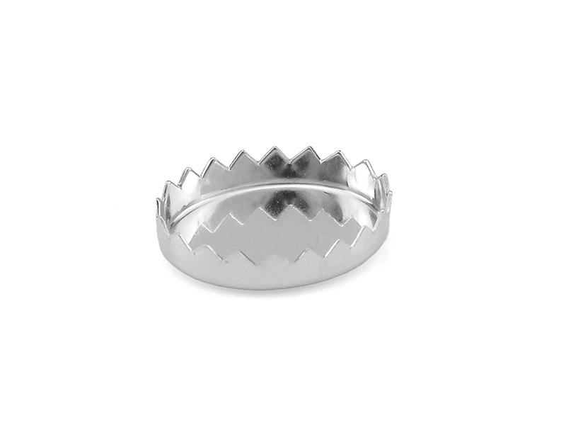 Fine Silver Serrated Oval Bezel Cup Setting 10mm x 8mm
