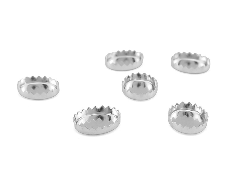 Fine Silver Serrated Oval Bezel Cup Setting 10mm x 8mm
