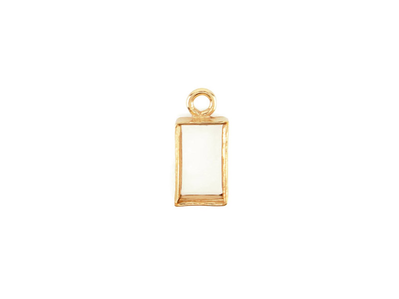 Gold Filled Rectangle Bezel Setting Charm 5mm x 3mm
