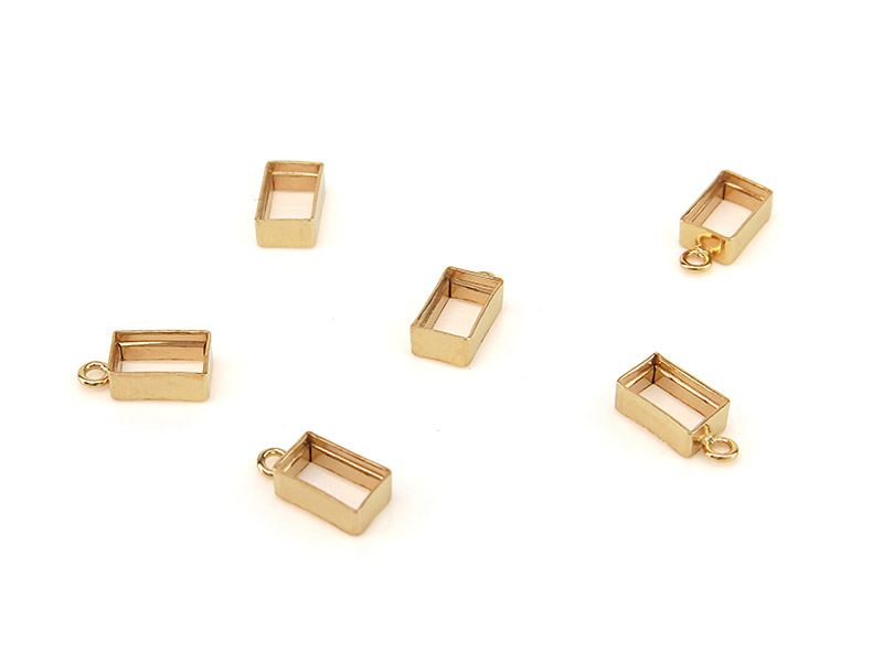 Gold Filled Rectangle Bezel Setting Charm 5mm x 3mm