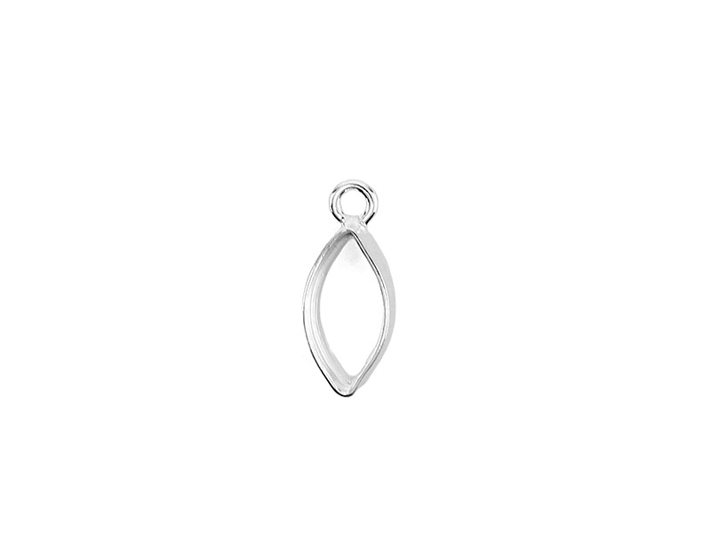 Sterling Silver Marquise Bezel Setting Charm ~ 6mm x 3mm