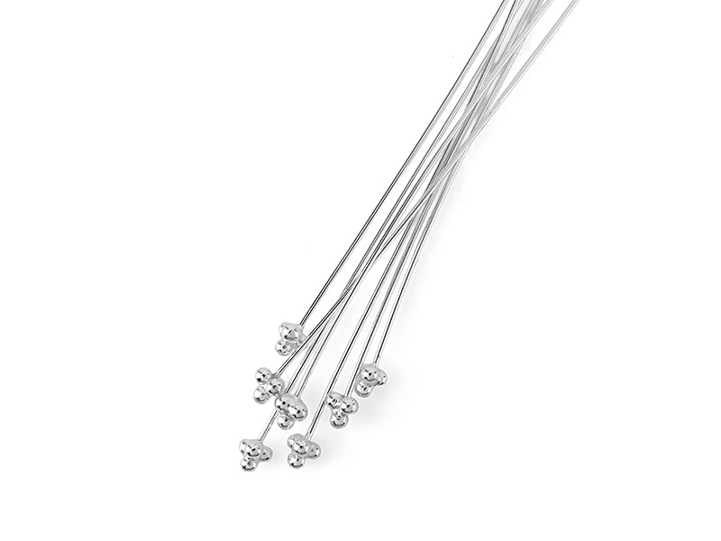 Sterling Silver Fancy Head Pin ~ 24 gauge ~ 2"