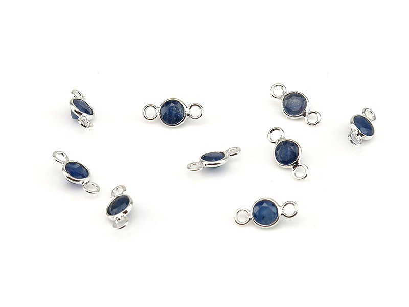 Sterling Silver Sapphire Connector 4mm