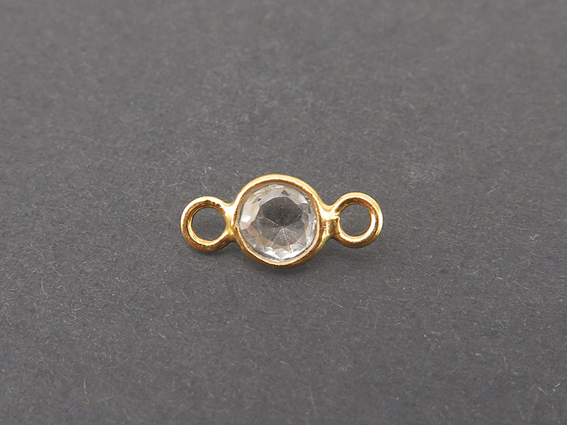 Gold Plated Silver Crystal Quartz Connector 4mm