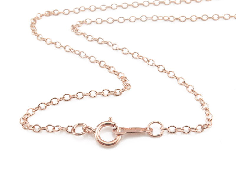 Rose Gold Filled Cable Chain Necklace with Spring Clasp ~ 18"