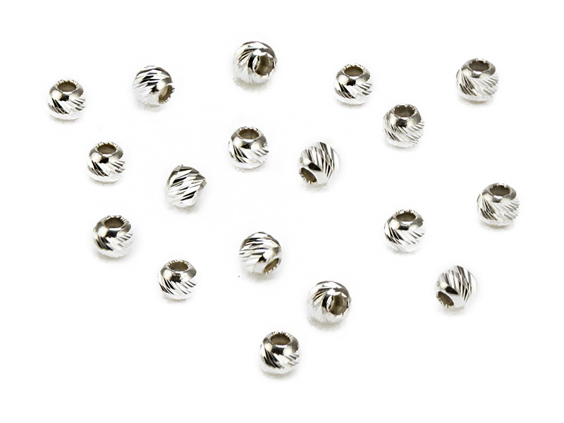 Sterling Silver Multi Cut Bead 2mm ~ Pack of 10