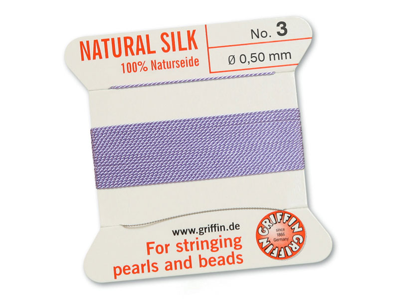 Griffin Silk Beading Thread & Needle ~ Size 3 ~ Lilac