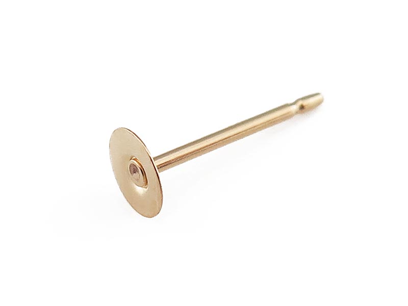 Gold Filled Ear Post with Flat Pad 4mm