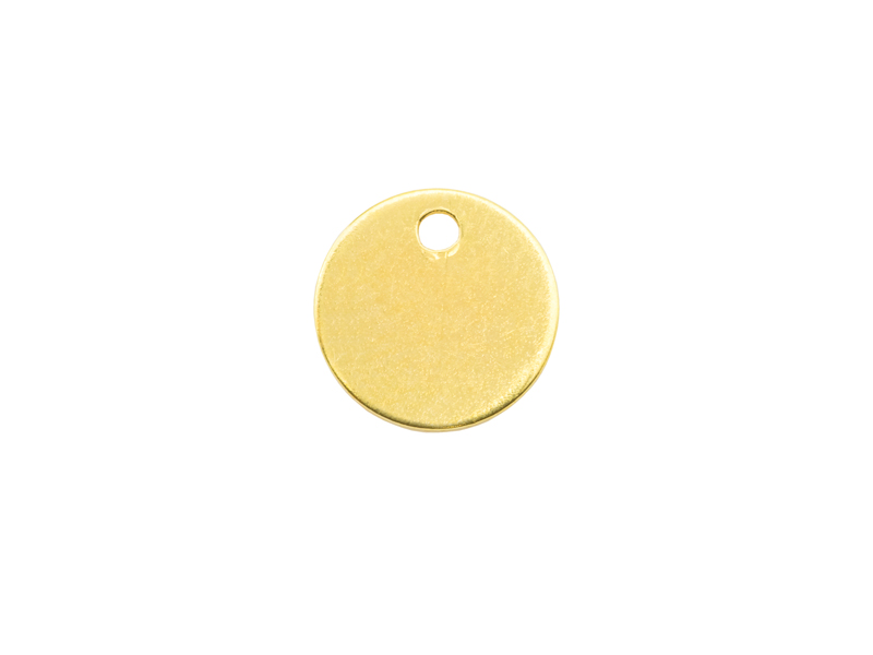 Gold Plated Vermeil Silver Round Tag 6.5mm