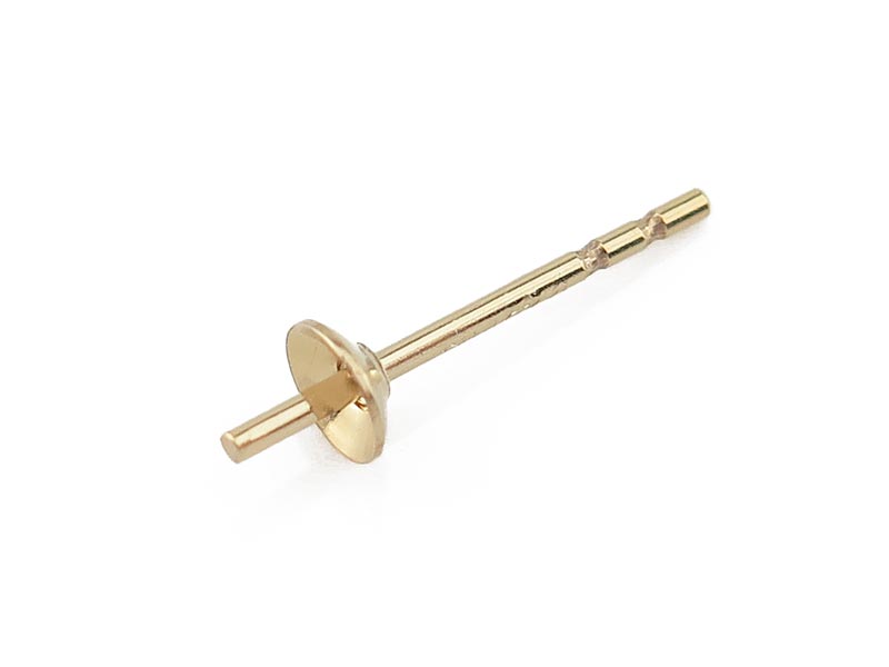 Gold Filled Ear Post with Cup and Peg 3mm